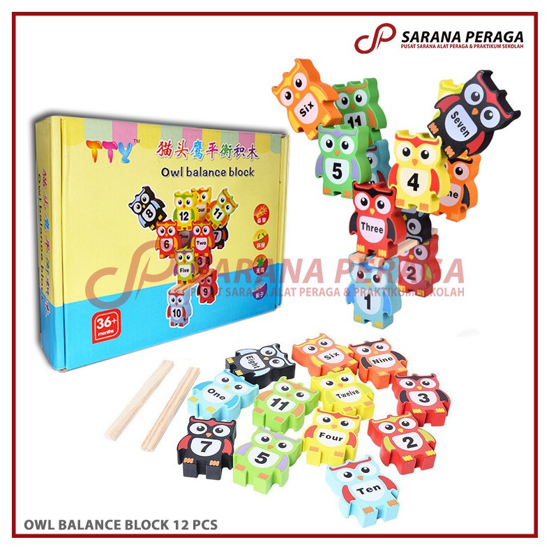Jual SaranaPeraga - Mainan Keseimbangan Block Owl / Owl Balance Block / Mengenal Angka Burung ...