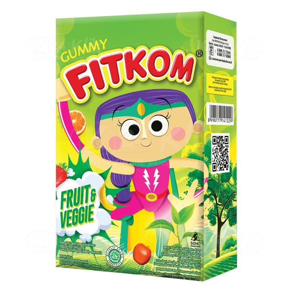 Jual Fitkom Gummy Fruit & Veggie Isi 5 Sachet 105g | Shopee Indonesia