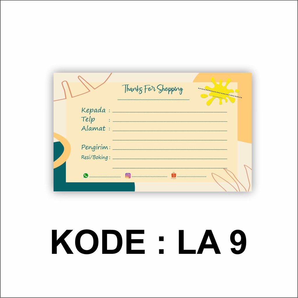 Jual STIKER ALAMAT LABEL PENGIRIMAN PAKET OLSHOP PRINTING CUSTOM DESAIN ...