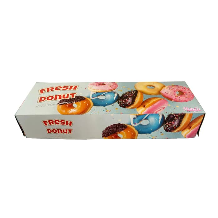 Jual Box Donat Motif / Dus donat / kotak Donat untuk Isi 3 buah donat ...