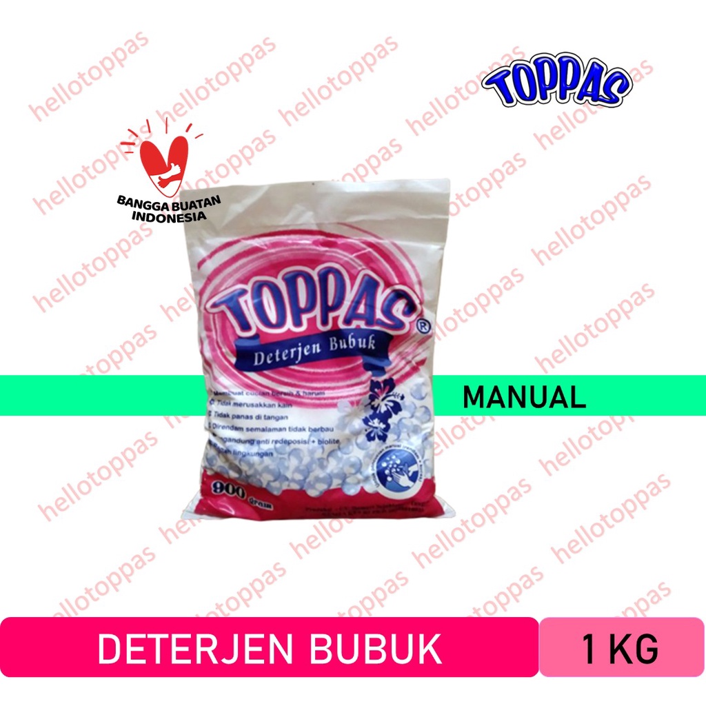 Jual Toppas Deterjen Bubuk Manual / Detergent Sabun Cuci Baju Bubuk 900 ...