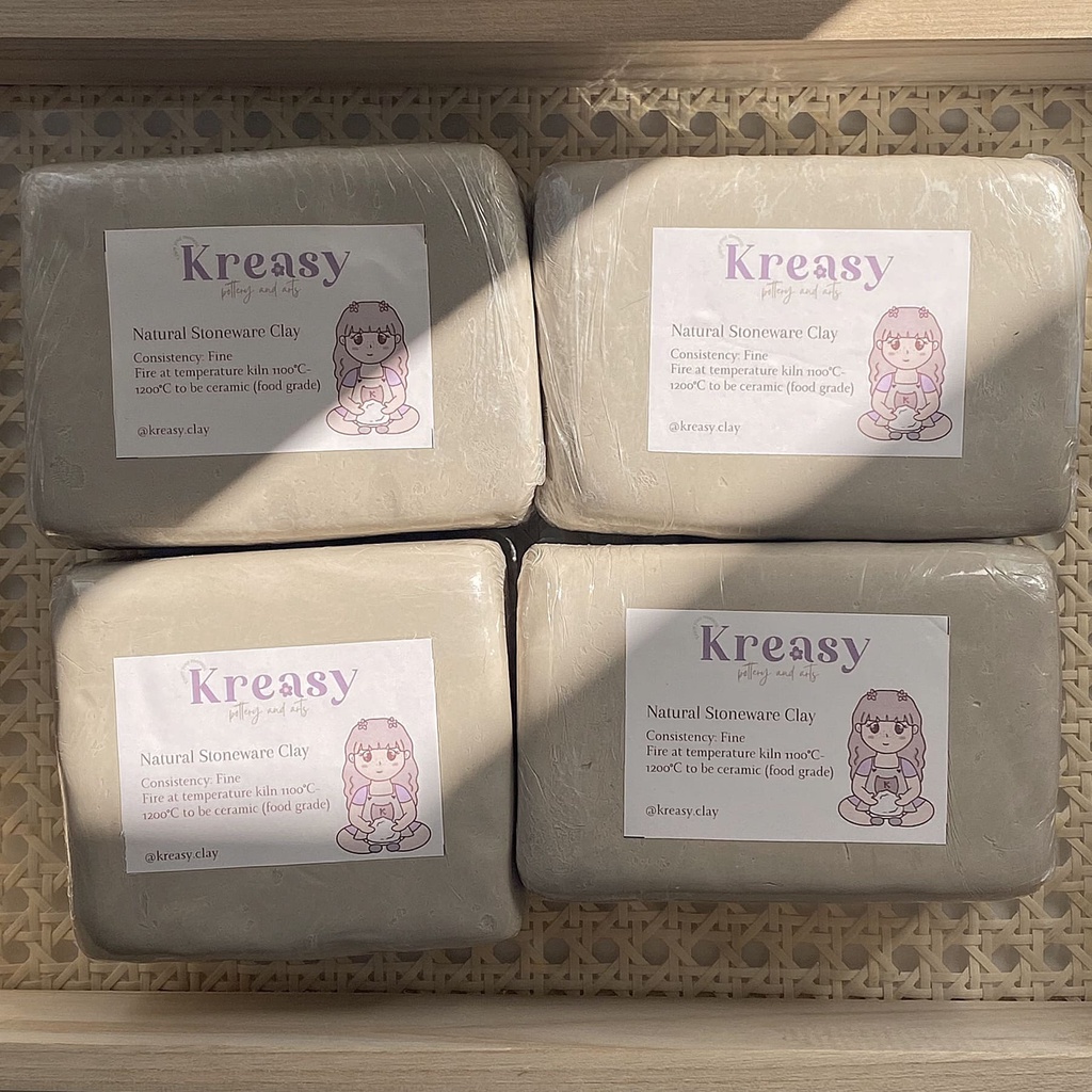 Jual Stoneware Clay 500gr Cream - Natural Fine Stoneware Clay - Ceramic ...