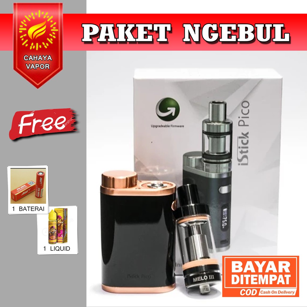 Jual PAKET SIAP NGEBUL Eleaf i Stick Pico 75 Watt Rokok Elektrik - Free ...