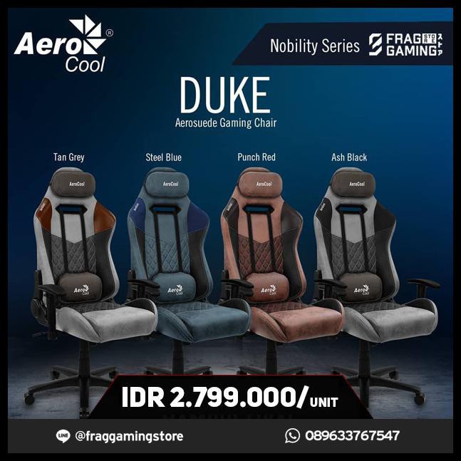 Jual Aerocool Duke Aerosuede Nobility Gaming Chair - Steel Blue ...