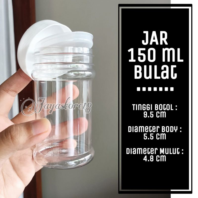 Jual botol jar 150ml botol sambal bulat - KHUSUS GOSEND GRAB- diameter ...