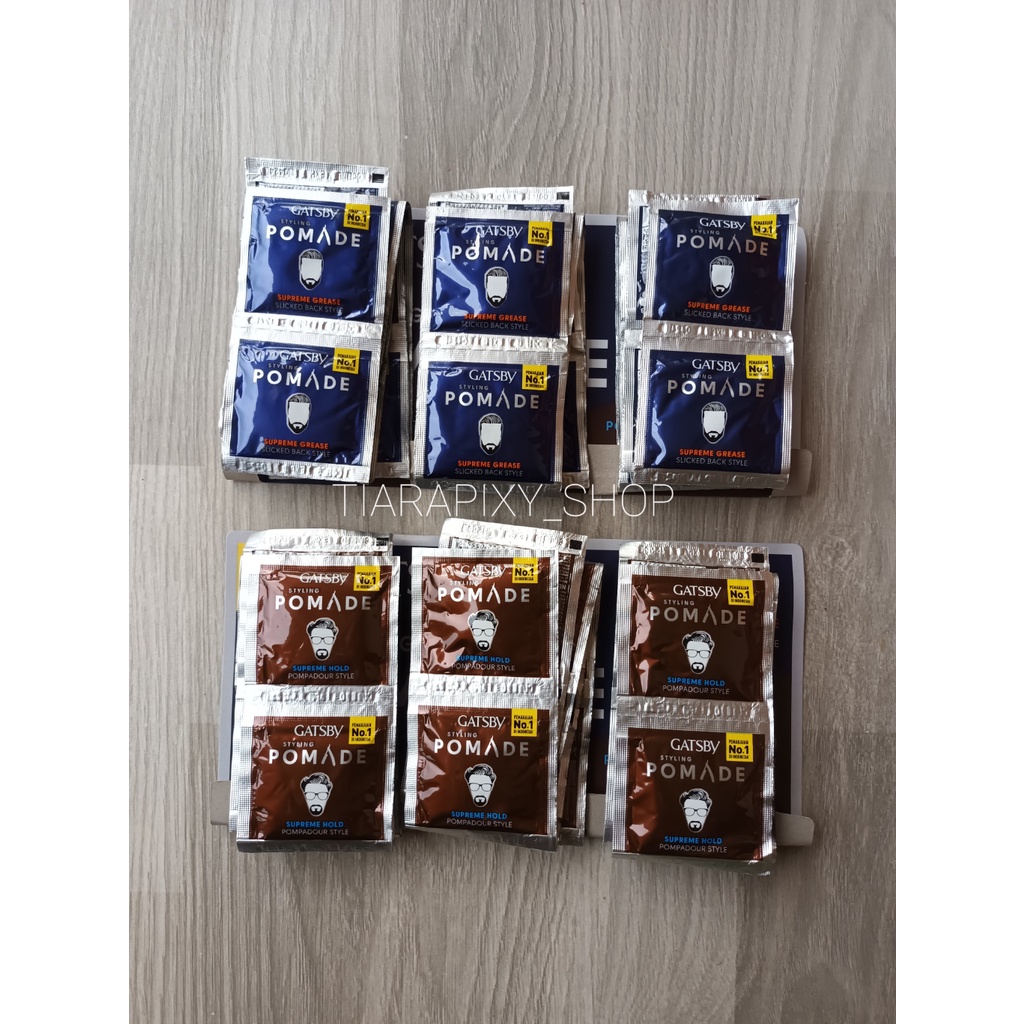 Jual GATSBY Styling Pomade Sachet 6g (1 lusin) | Shopee Indonesia