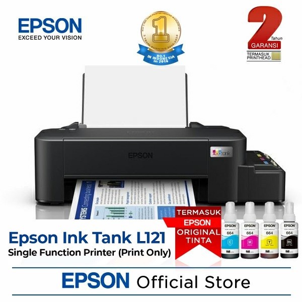 Jual Printer Epson L121 Ink Tank Print Only Infus Pengganti L120 ...