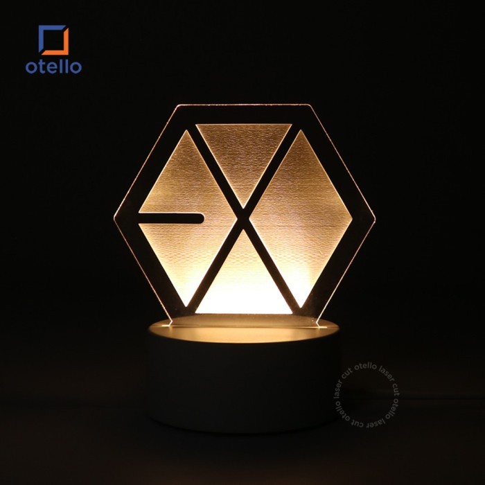 Jual Acrylic Night Lamp EXO Logo | Lampu Tidur LED Hias Akrilik Kpop ...