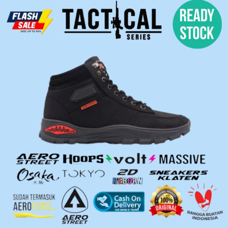 Jual Aerostreet Tactical Hitam - Sepatu Sneakers Boot | Shopee Indonesia