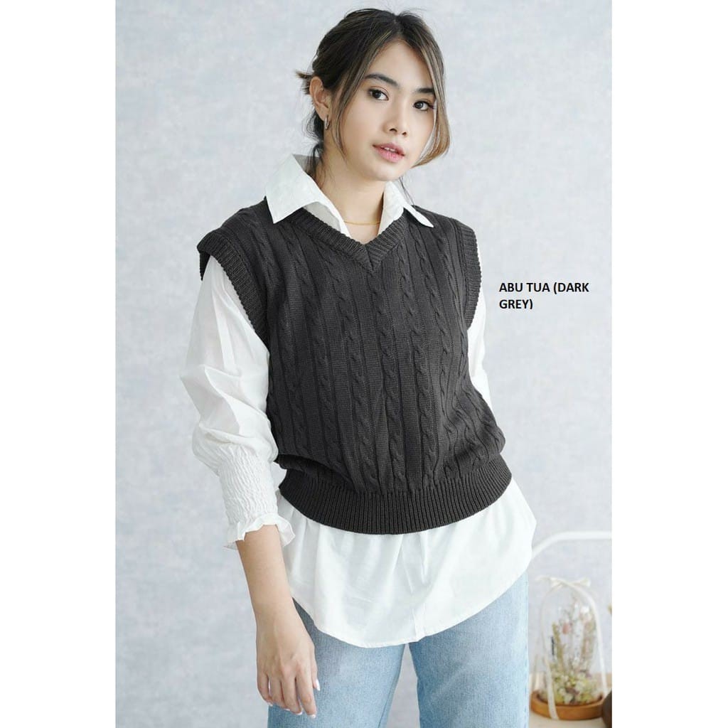 Jual VEST CABLE SWEATER KNIT 7 GET/SWEATER BASIC RAJUT/MURAH BERKUALITAS | Shopee Indonesia
