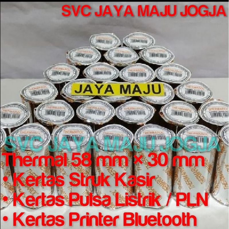 Jual 58 X 30 THERMAROL KERTAS THERMAL DIRECT THERMAL TANPA RIBBON ...
