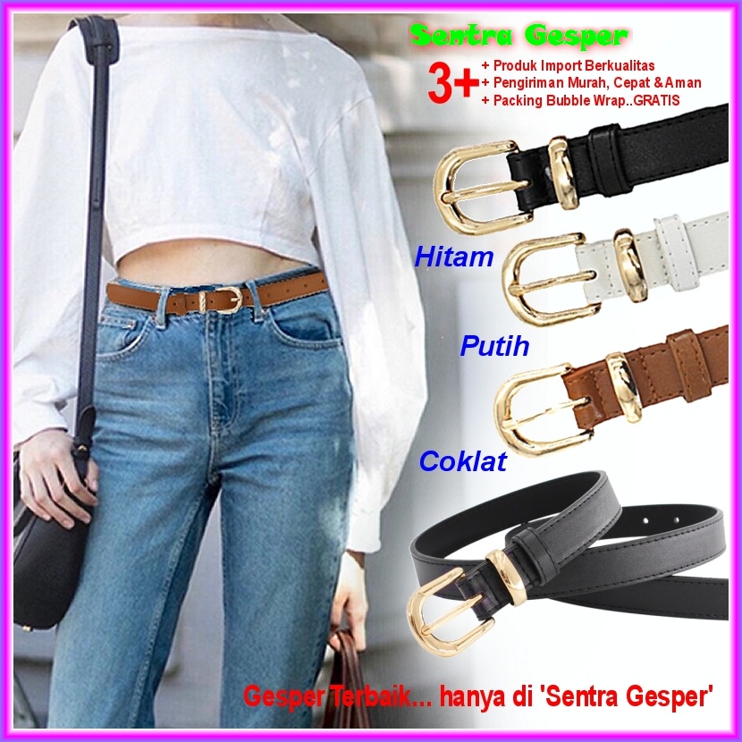 Jual Belt Ikat Pinggang Wanita Gesper Fashion Sabuk Korea Kulit Cewek ...