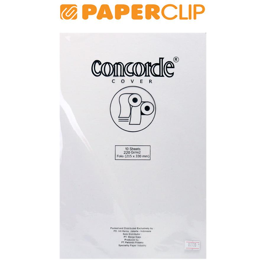 Jual KERTAS COVER F4 CONCORDE 80530 220 ISI 10 WHITE | Shopee Indonesia