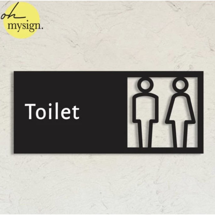 Jual Toilet Sign Akrilik | Acrylic Sign Restroom WC Modern | Sign Board ...
