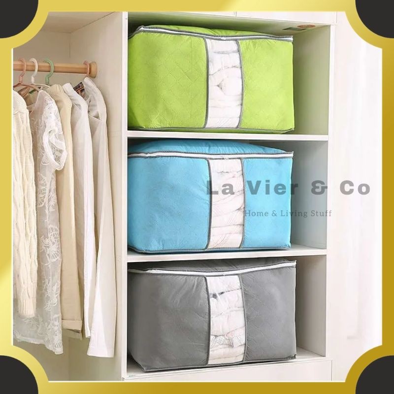 Jual Box Storage Bamboo Organizer Tempat Penyimpanan Baju Import Murah ...