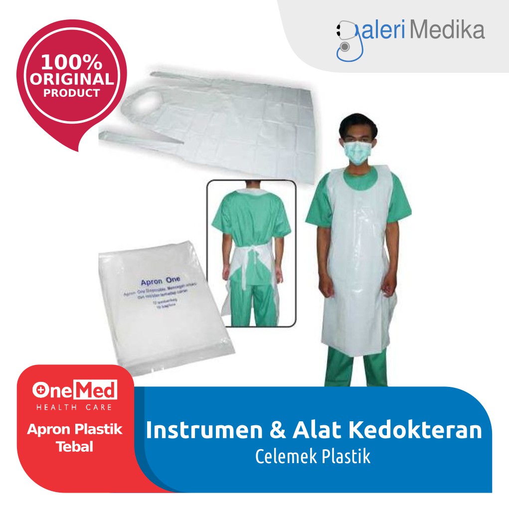 Jual Apron Plastik Tebal OneMed Pak Isi 10 Lembar - Celemek Plastik ...