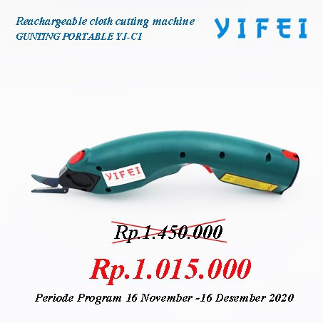 Jual YJ-C1 Rechargeable Cutting Machine Electric Scissor gunting kain ...