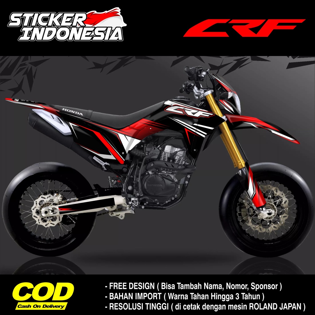 Jual STICKER DECAL CRF STRIPING FULL BODY GRADIASI HITAM | Shopee Indonesia
