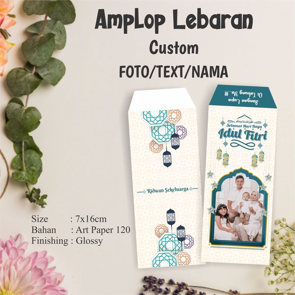 Jual AMPLOP LEBARAN 2025 Premium CUSTOM FOTO & NAMA (ukuran 7x16cm ...