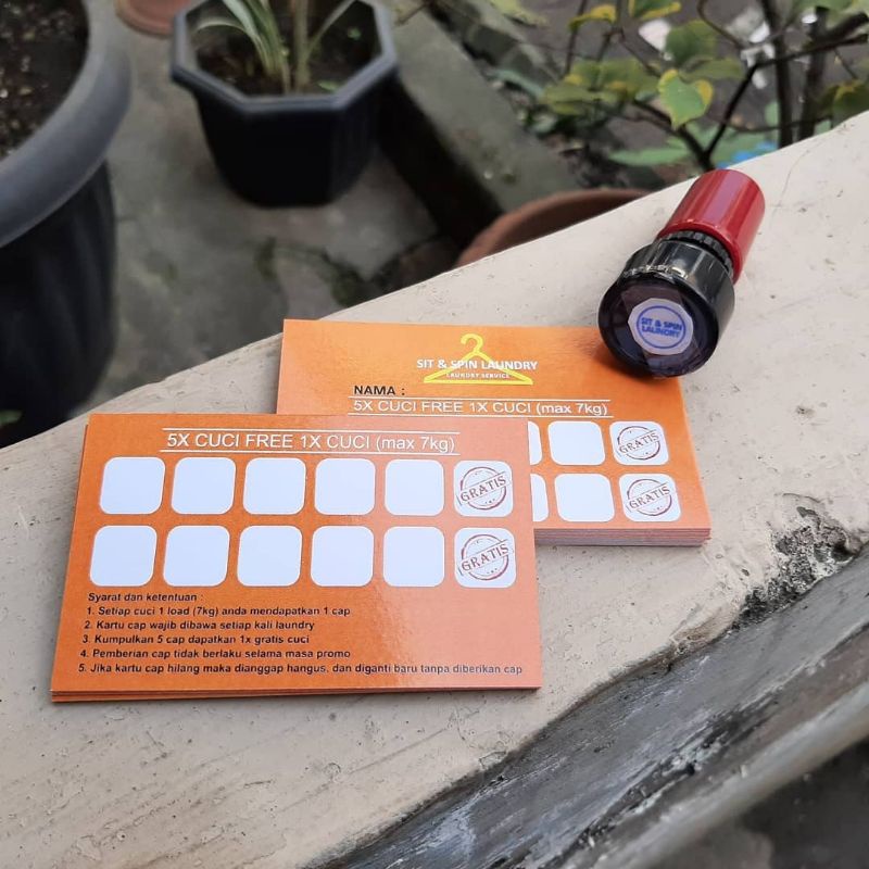 Jual 100 pcs kartu stamp member + stempel | Shopee Indonesia