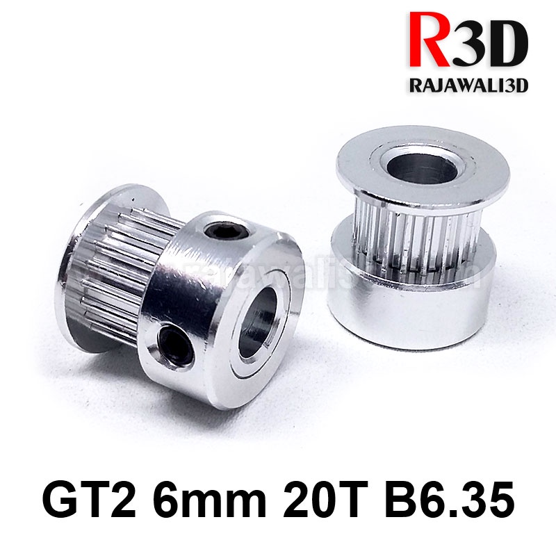 Jual GT2 TIming Pulley 20 teeth bore 6.35mm belt 6mm | Shopee Indonesia