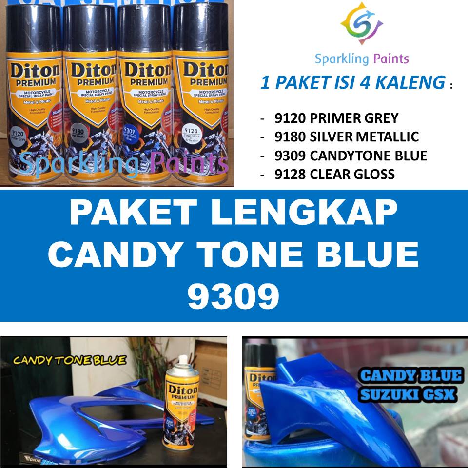 Jual PAKET LENGKAP 9309 Candy Tone Blue Cat Pilox Diton Premium 400ml ...