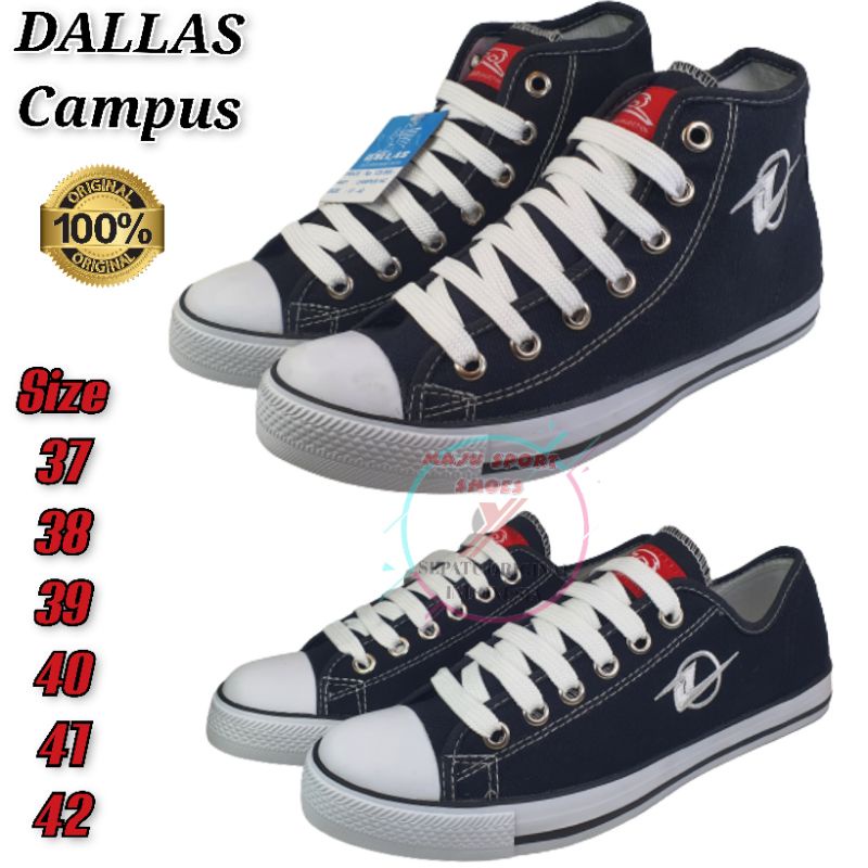 Jual DALLAS CAMPUS - SEPATU SEKOLAH HITAM PUTIH PENDEK TINGGI PRIA DAN ...