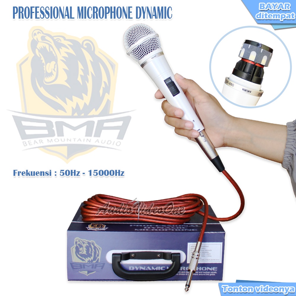 Jual Mic BMA SR880 Microphone Dynamic Mik Kabel Mikrofon Vokal Original SR-880 Mikropon Kabel On ...