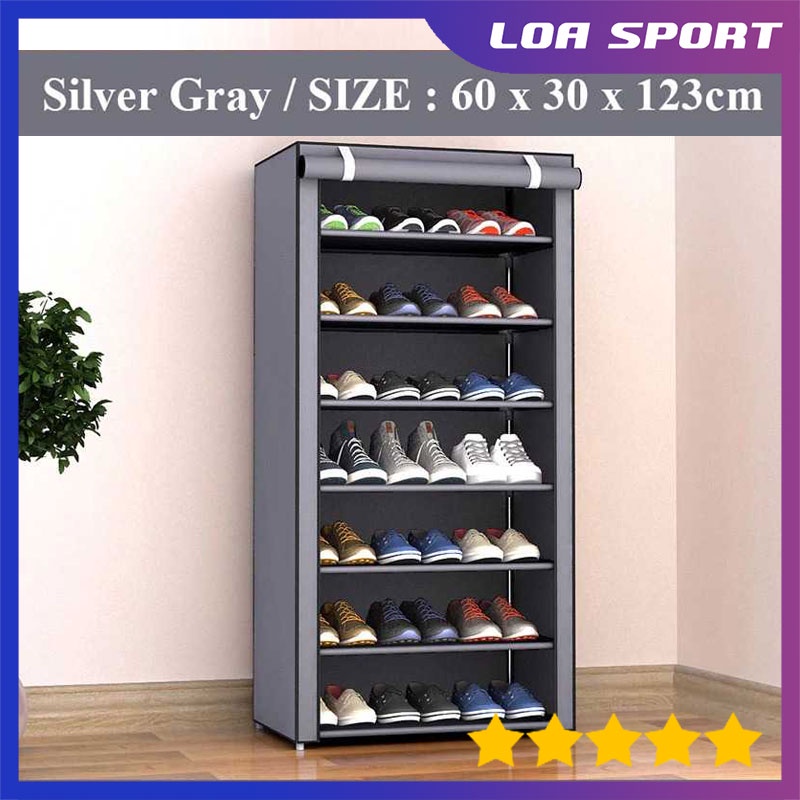 Jual Lemari Rak Sepatu 7 Tingkat Shoe Storage Rack Nonwoven Cloth ...