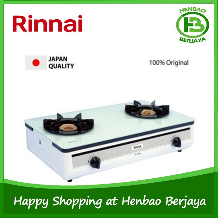 Jual Rinnai Kompor Gas Kaca 2 Tungku RI712GAW Putih RI-712GA(W) Api ...