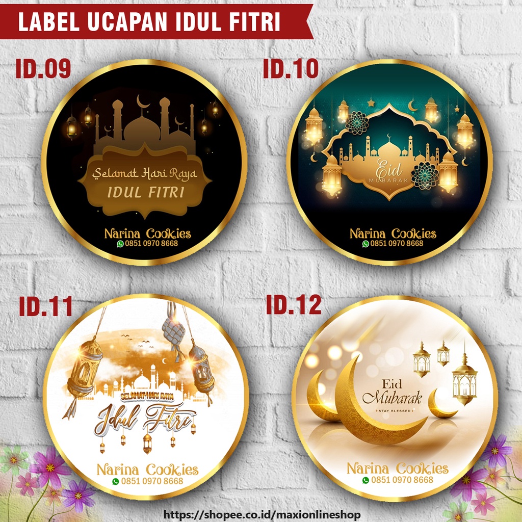 Jual Stiker Toples | Stiker Lebaran Idul Fitri | Sticker Bulat | Stiker ...