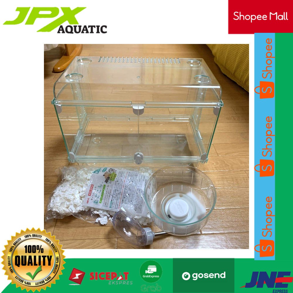Jual GEX GLASS HARMONY 360 / IMPORT JEPANG / 36x22x26 / KANDANG HAMSTER KACA / AKRILIK ORIGINAL ...