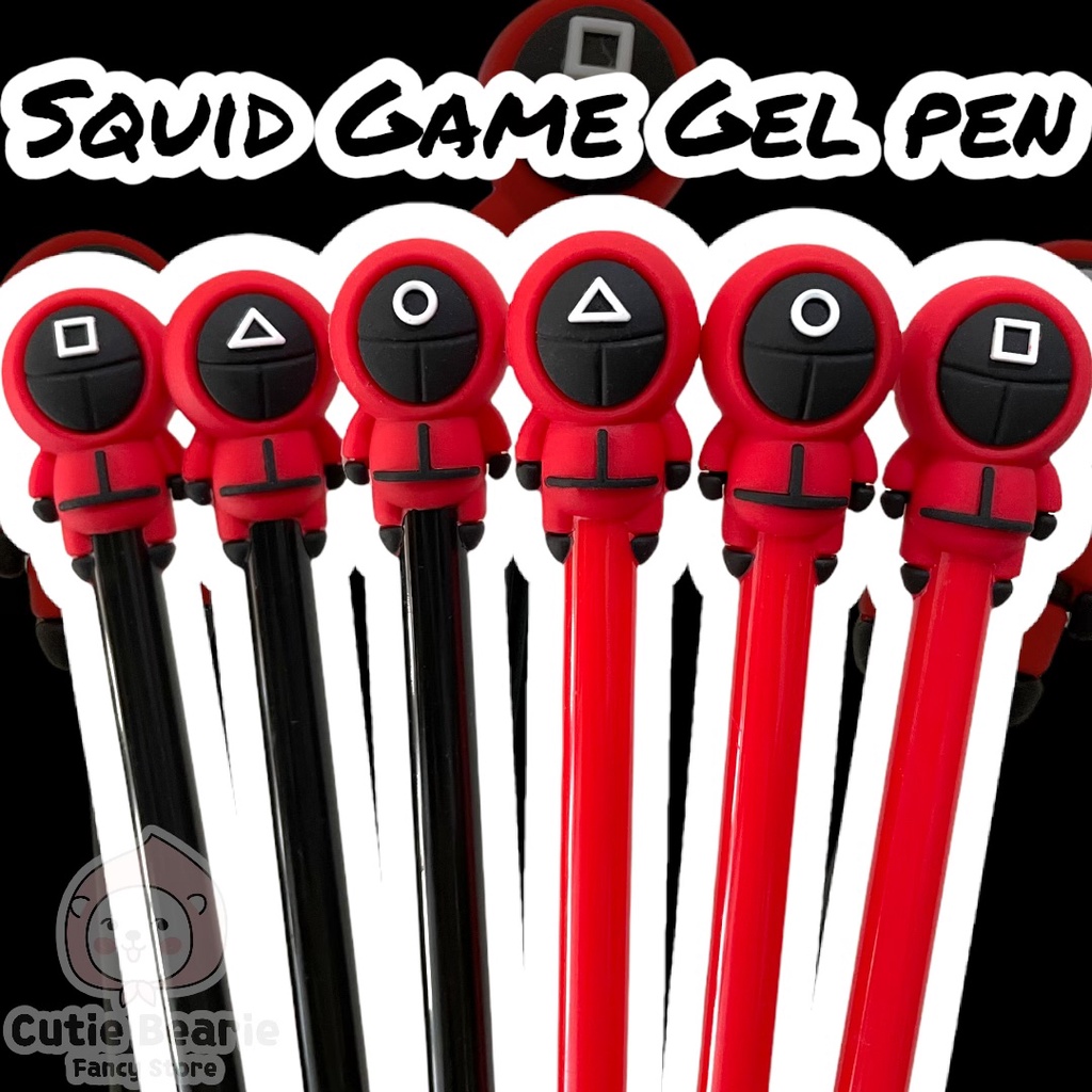 Jual ⭐Cutiebearie⭐ Pena SQUID GAME Bolpen Gel Karakter Lucu Murah ...