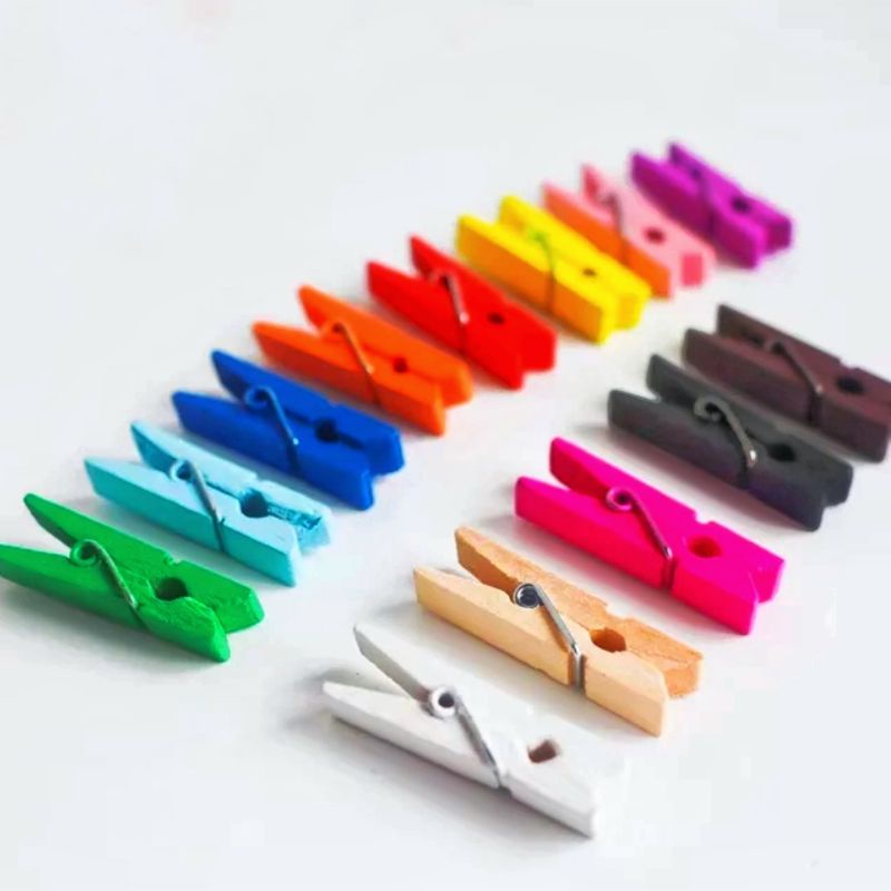 Jual PENJEPIT KAYU / KLIP KAYU / JEPIT KAYU 2.5CM ISI 36 | Shopee Indonesia