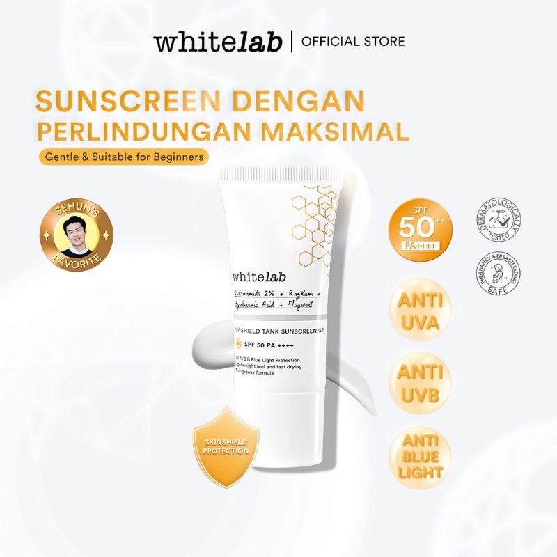 Jual Whitelab UV Shield Tank Sunscreen Gel SPF 50++ PA++++ - Sunblock Pelindung Sinar Matahari ...