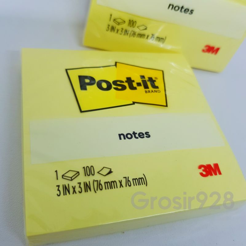Jual (PER PAK KECIL) Memo Stick / Sticky Notes Post It 3M 654 Kuning ...