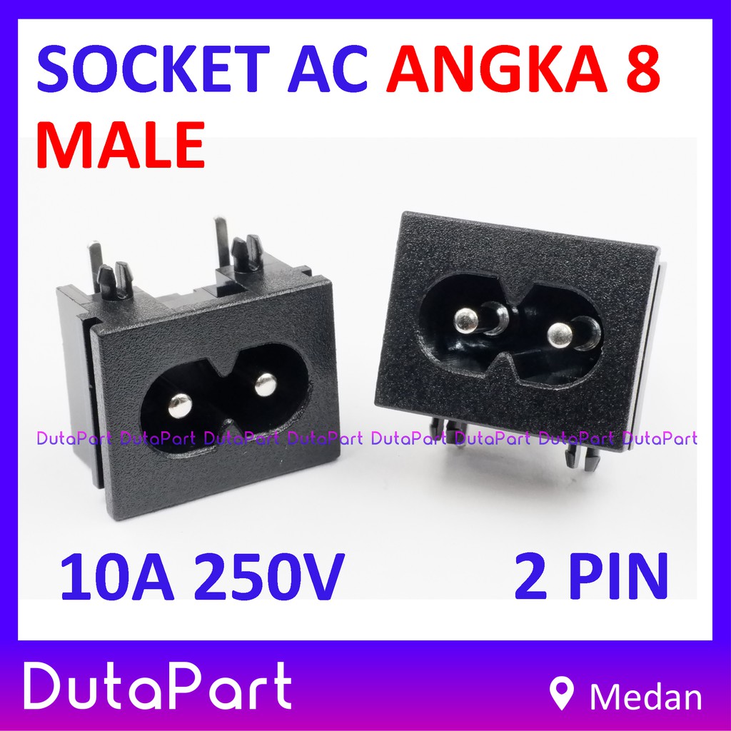 Jual Socket AC Power ANGKA 8 Outlet Inlet Soket On Chasis sasis 10A 250VAC | Shopee Indonesia