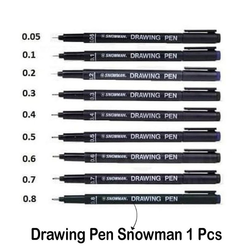 Jual ECER Drawing pen snowman pena gambar pulpen gel | Shopee Indonesia