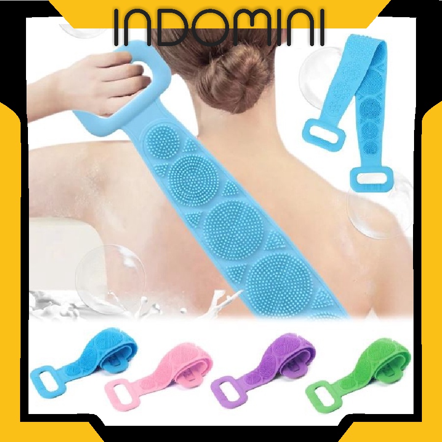 Jual INDOMINI Sikat Punggung Silikon Shower Puff Spons Bath Mandi Scrub ...