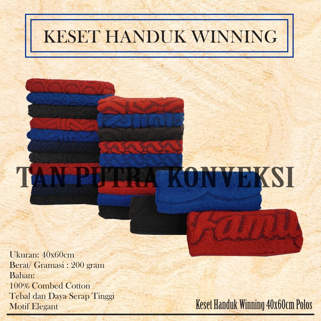Jual Keset Handuk Winning 60x40cm Polos | Shopee Indonesia