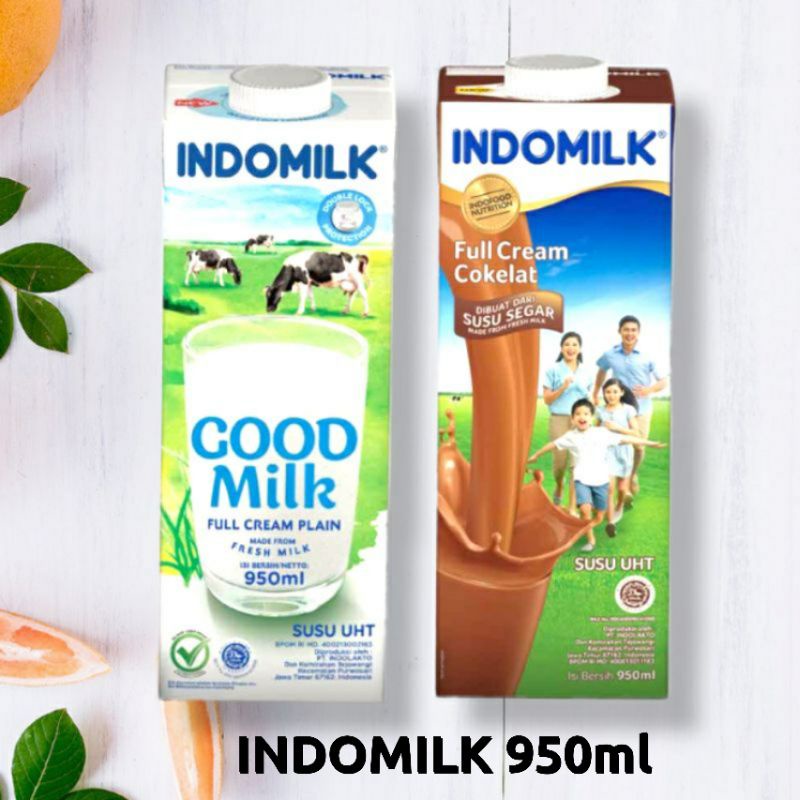 Jual Susu UHT INDOMILK 950ml Full Cream Plain - Susu INDOMILK Cokelat 950ml | Shopee Indonesia