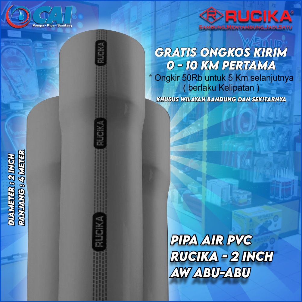 Jual PIPA AIR PVC - RUCIKA - 2 INCH - AW - ABU | Shopee Indonesia