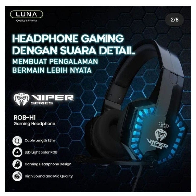 Jual Luna ROB-H1 Viper Series Headphone Gaming | Shopee Indonesia