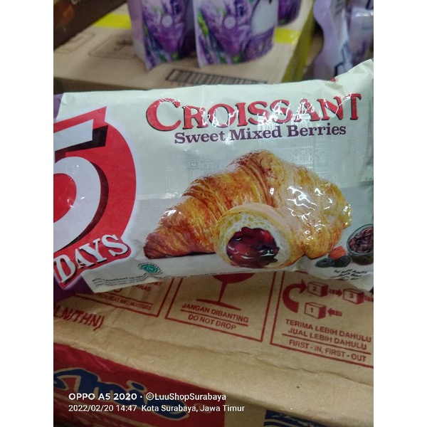 Jual 5Days Croissant Creamy Chocolate Roti Croisant Croisan 60gr ...