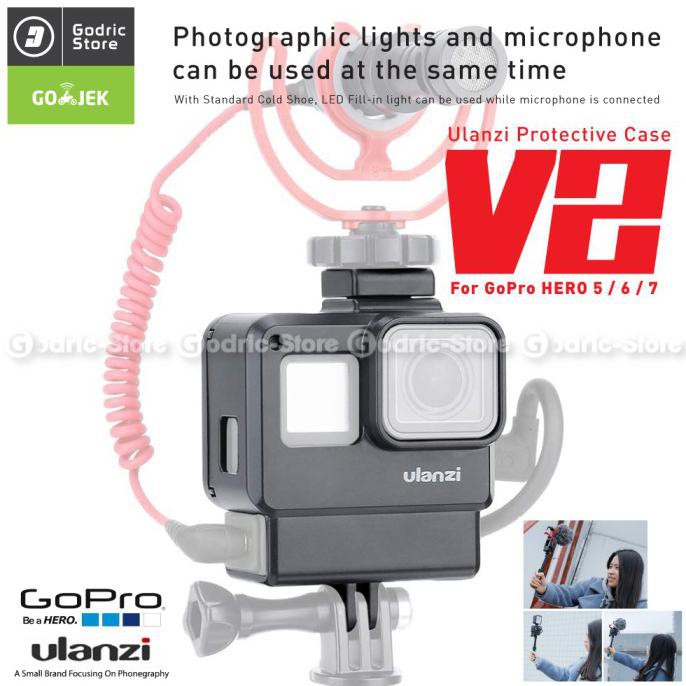 Jual ULANZI V2 Vlogging Case GoPro Hero 7 Black Vlog Casing Hero 5 6 Frame | Shopee Indonesia
