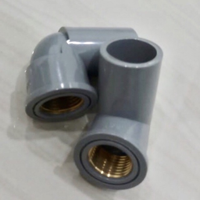 Jual 1/2” Elbow pvc drat kuningan 1/2” inci f elbow plastik drat dalam ...