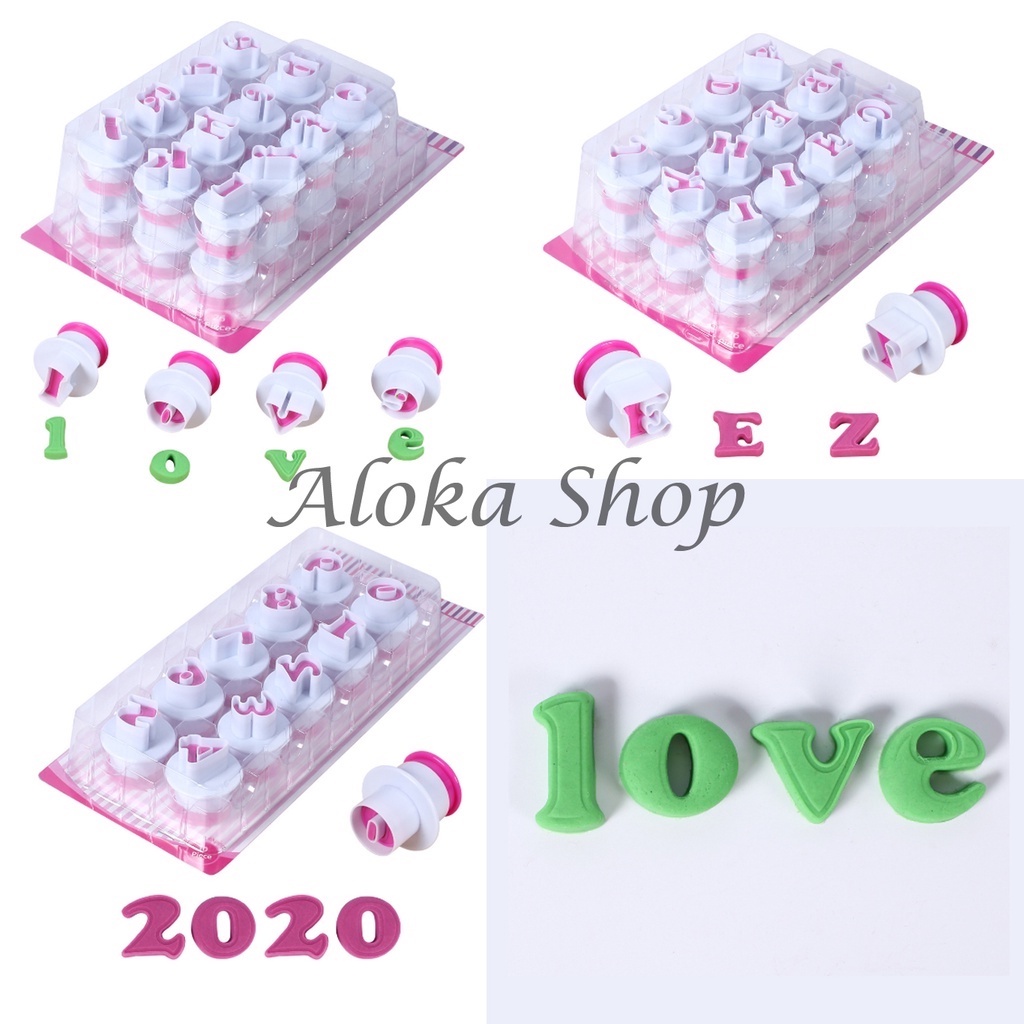 Jual Cetakan huruf fondant ABC alphabet mold plunger cutter huruf besar ...
