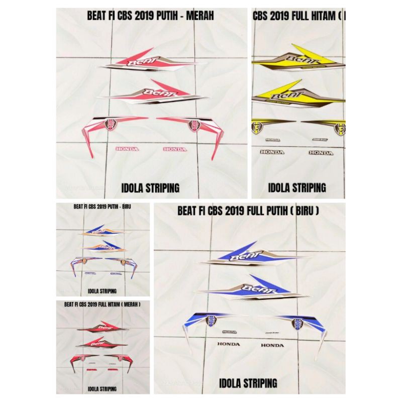 Jual Striping Beat FI CBS 2019 Full Putih ( Biru ) | Shopee Indonesia