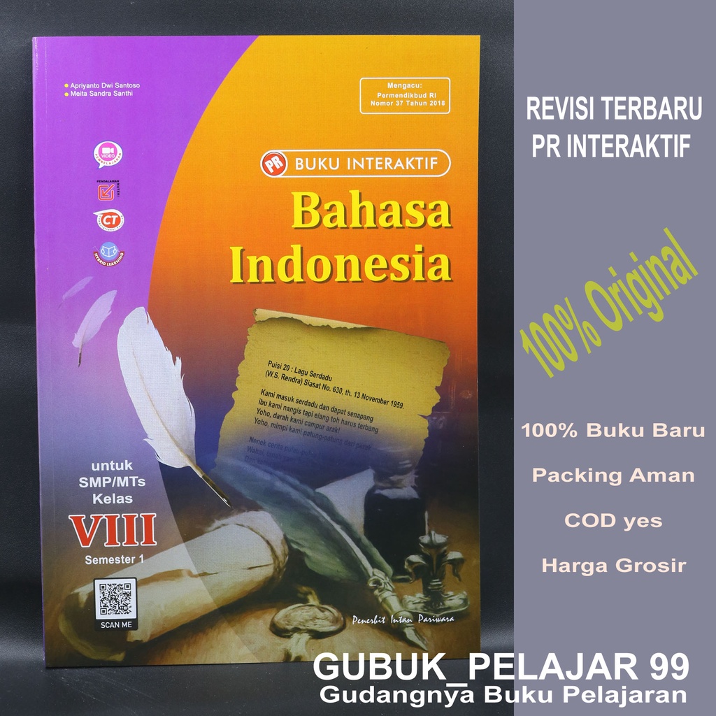 Jual PR INTERAKTIF BAHASA INDONESIA Kelas 8 Semester 1 SMP/Mts Intan Pariwara Edisi HVS 2021 ...