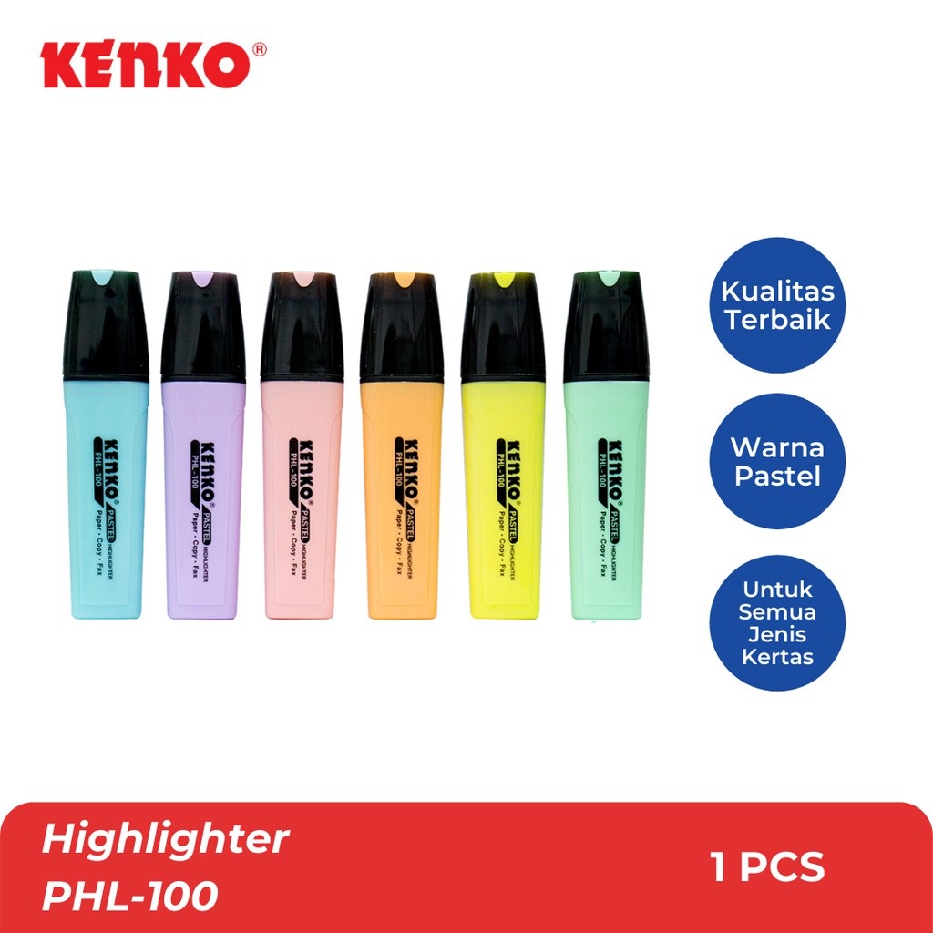 Jual Kenko Highlighter HL-100 All Varian - Stabilo Kenko Aneka Warna ...
